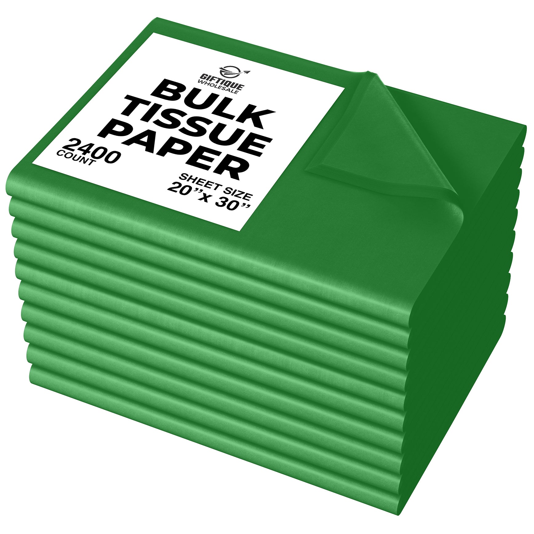 Emerald Green Tissue Paper 20x30 inch - Case Qty. (2400 Sheets)