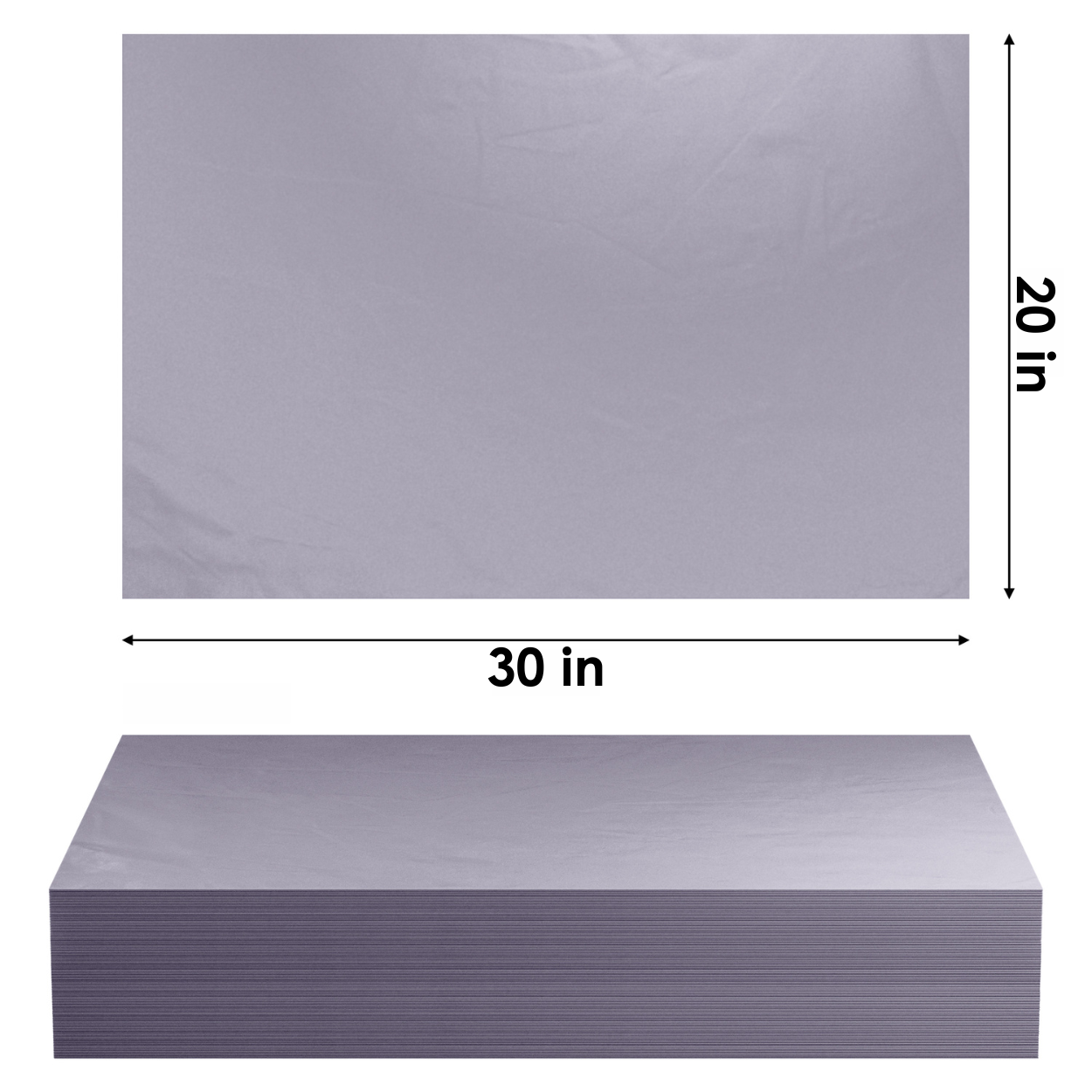 Gray Tissue Paper 20x30 inch - Case Qty. (2400 Sheets)