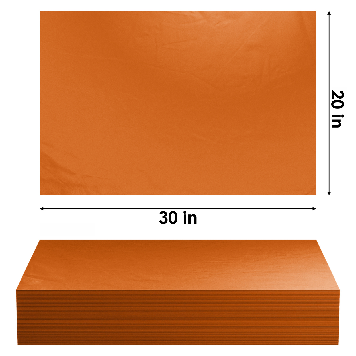 Orange Tissue Paper 20x30 inch - Case Qty. (2400 Sheets)