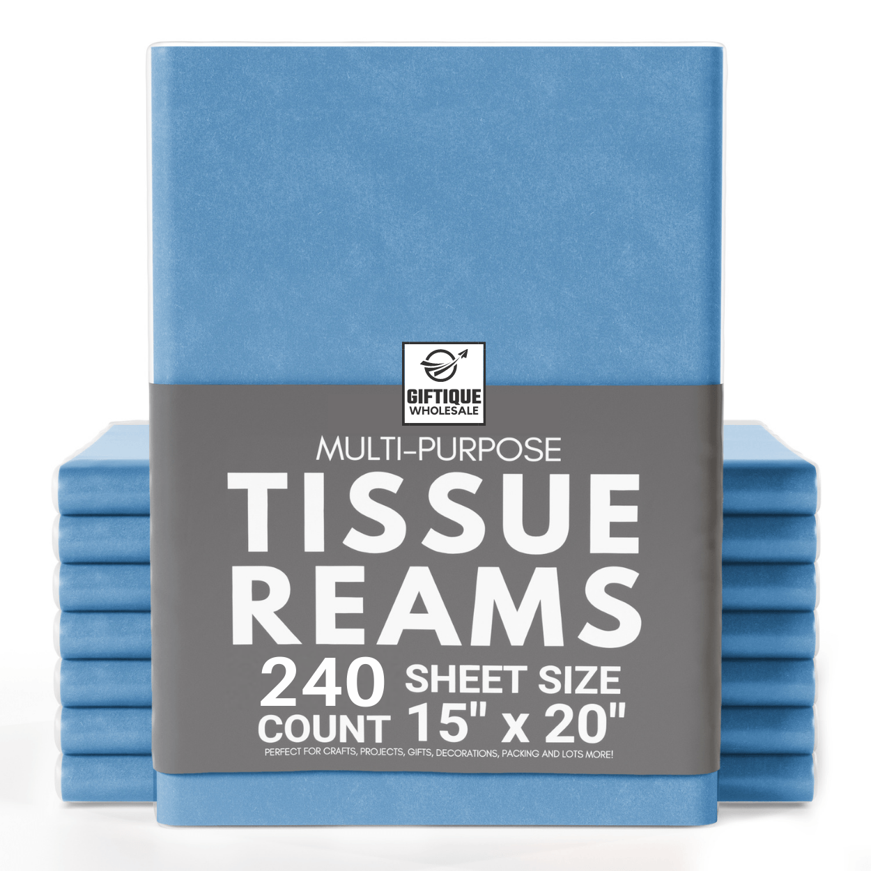 Premium Dark Blue Tissue Paper Sheets | 15x20 inch | 240 Sheets