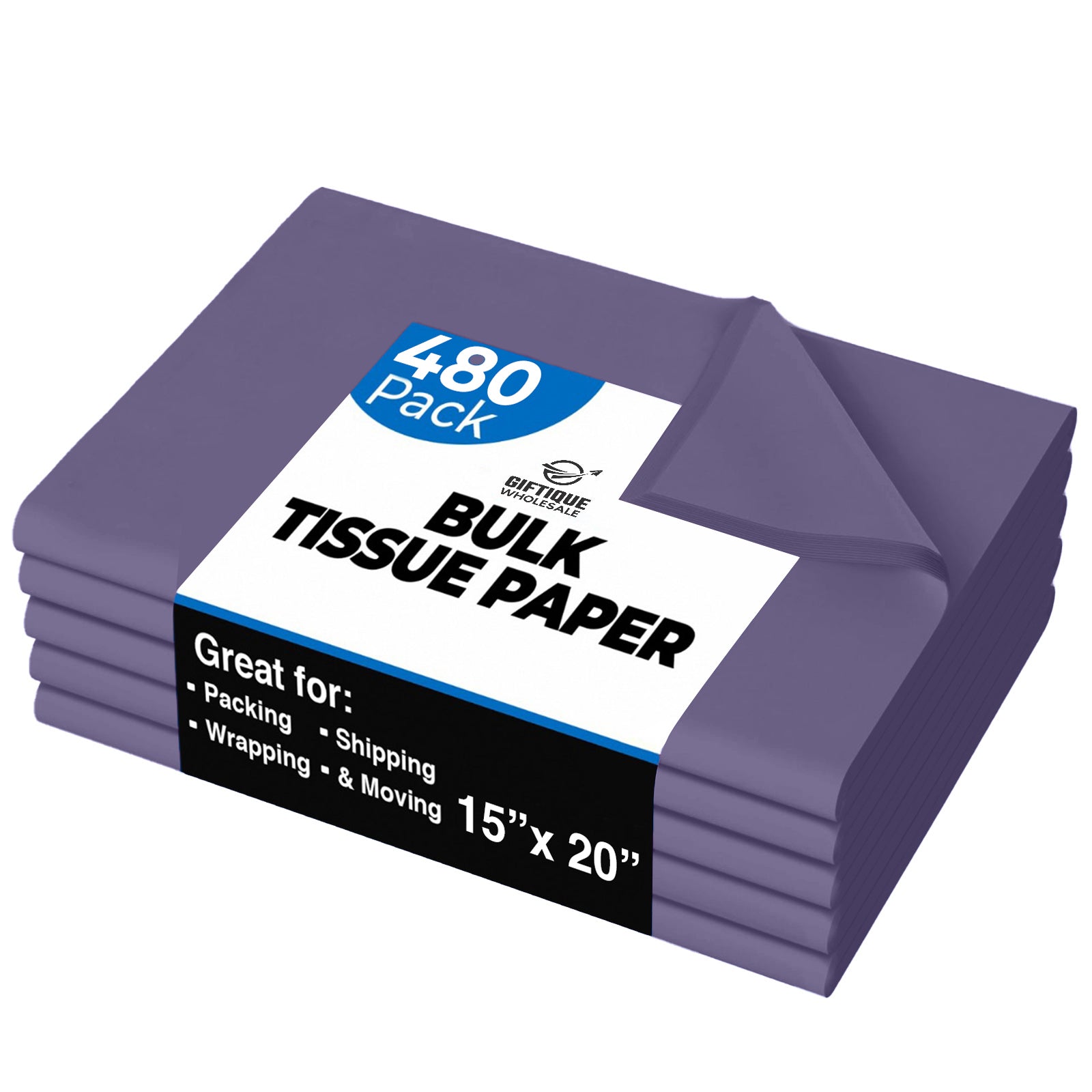 Wholesale Purple Tissue Paper in Bulk - 15x20 inch - 480 Sheets