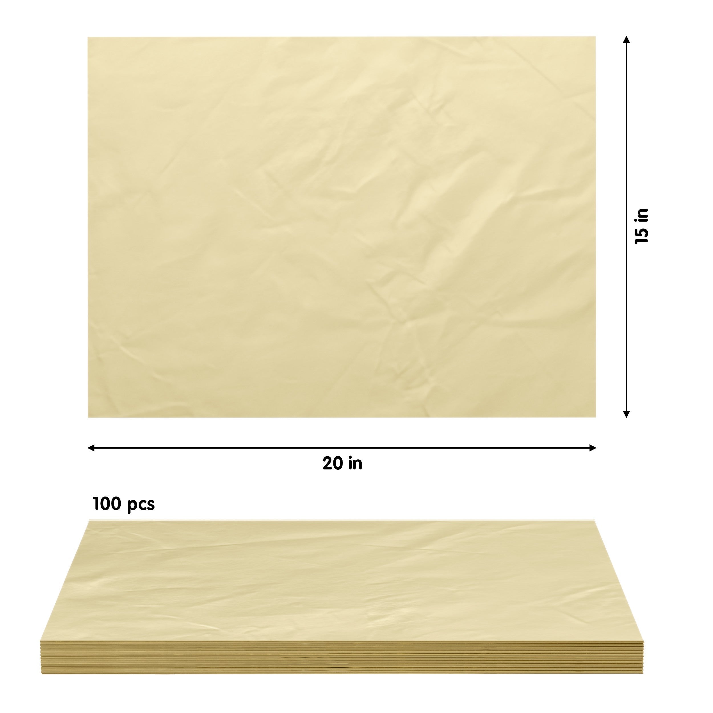 Metallic Gold Wrapping Sheets For Gift Wrapping - 100 CT